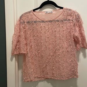 Zara | Tops | Zara Pink Textured Top | Poshmark